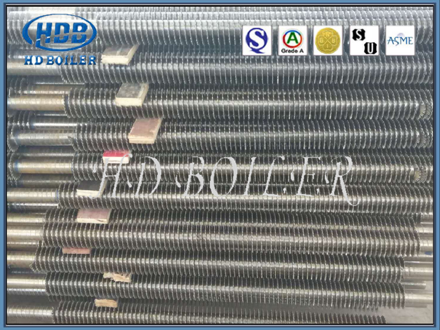 Serrated Carbon Steel Titanium Spiral Finned Tube For Boiler Economizer ...
