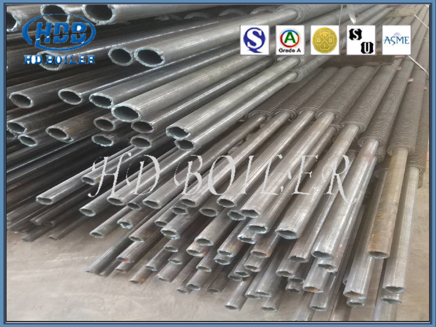 Longitudinal Spiral Fin Tube Boiler Steam Header Reduced Thermal Diviation